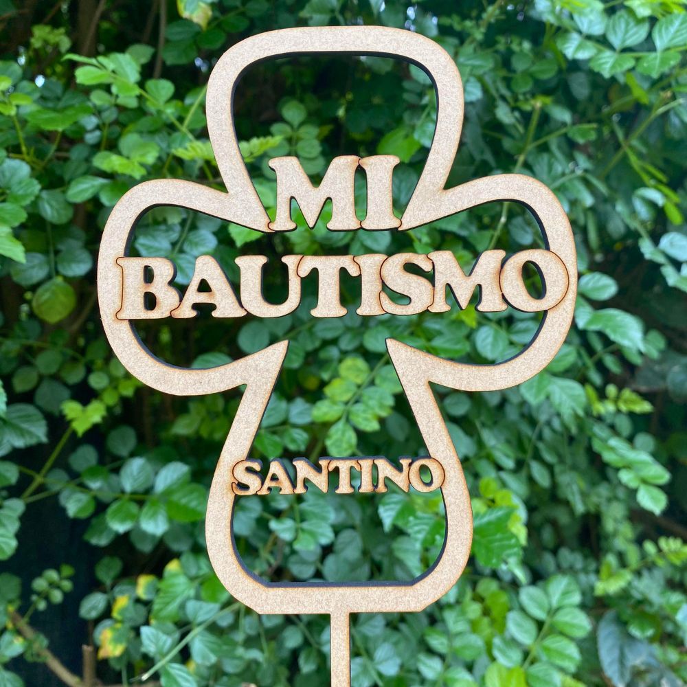 Cake topper cruz en mdf natural